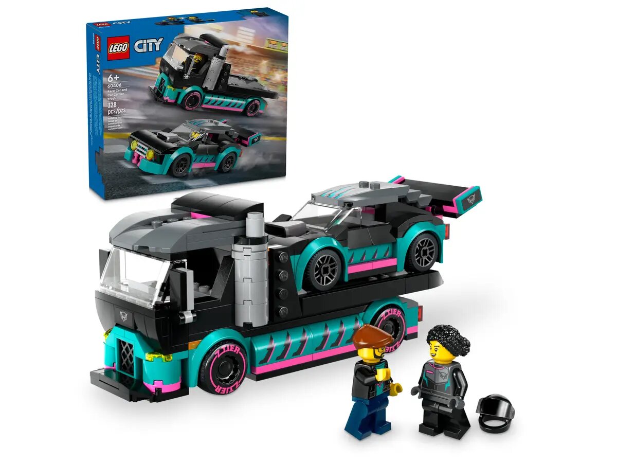 Конструктор LEGO City 60406 Гоночный автомобиль и автовоз, 328 дет.