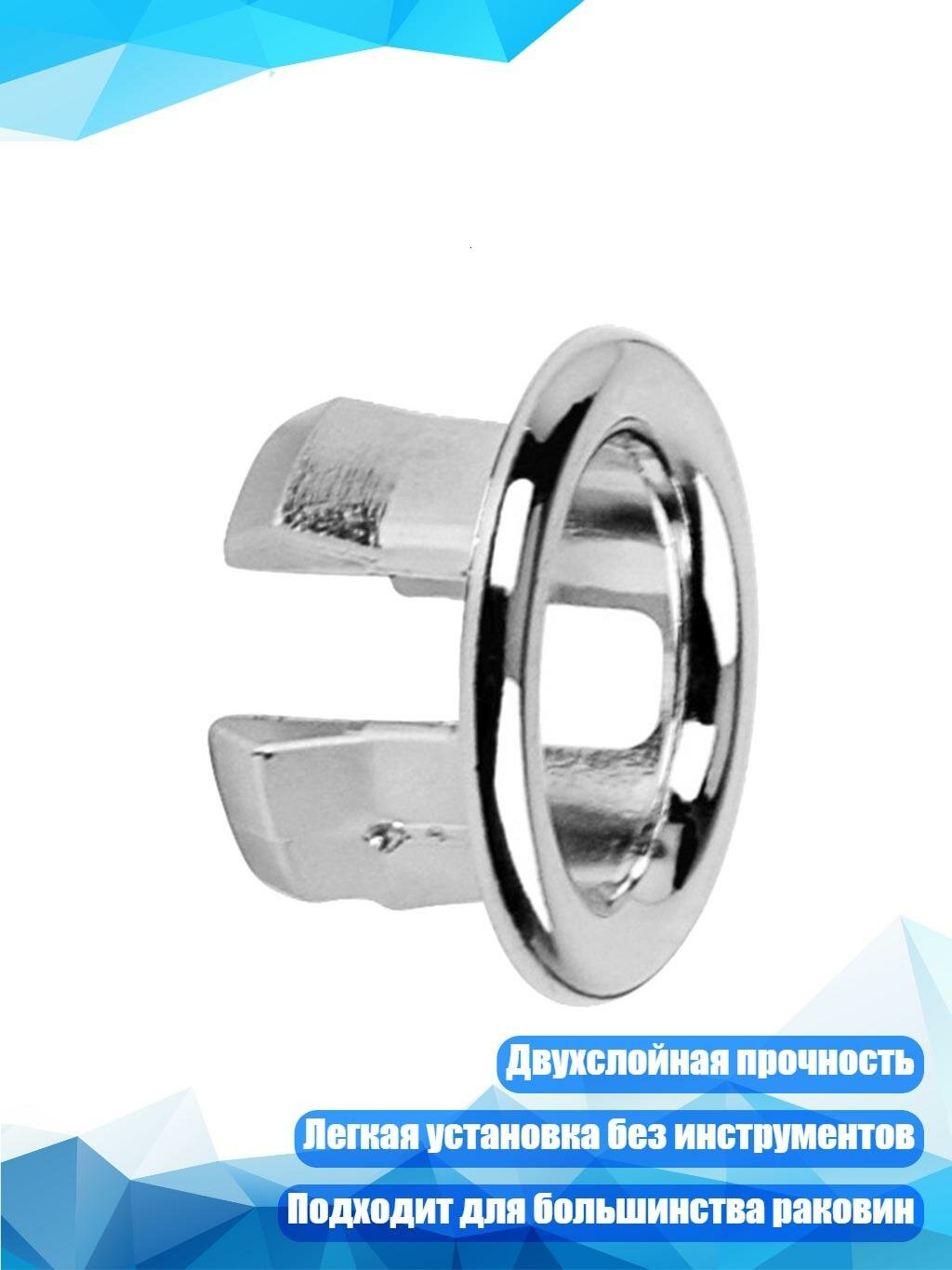 4 шт. заглушки для перелива раковины, хромированные пластиковые, полое кольцо