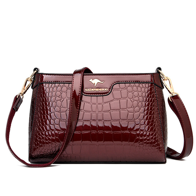 Women's bag new 2025 crossbody bag shoulder bag women's patent leather mother's small square bag European and American one-piece drop shipping