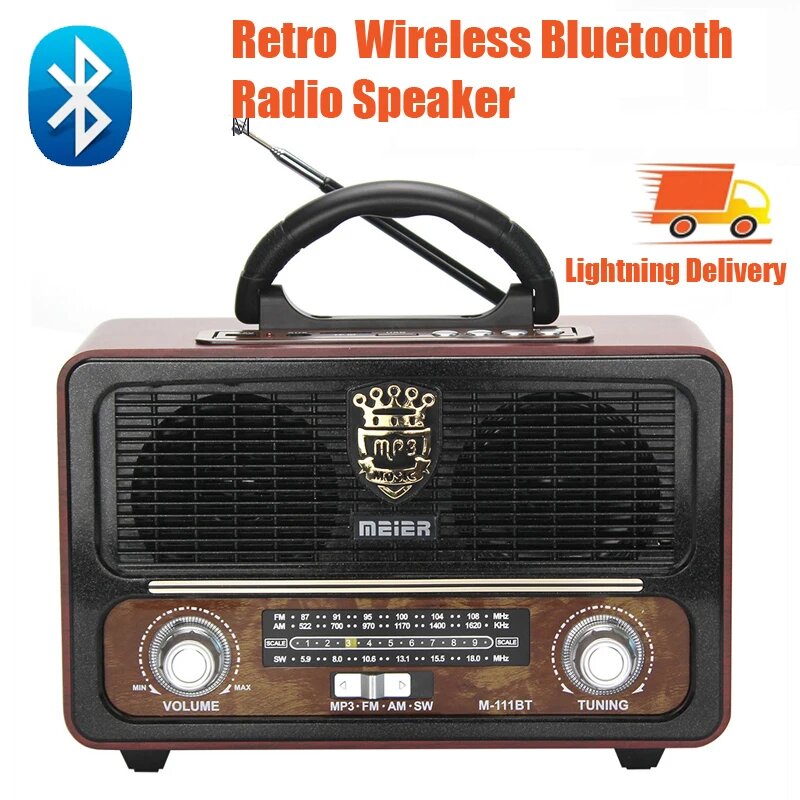 Новое Ретро Радио Беспроводной Bluetooth Портативный Деревянный Открытый Динамик HIFI FM Полнодиапазонное коротковолновое радио USB TF Карта AUX MP3 Player
