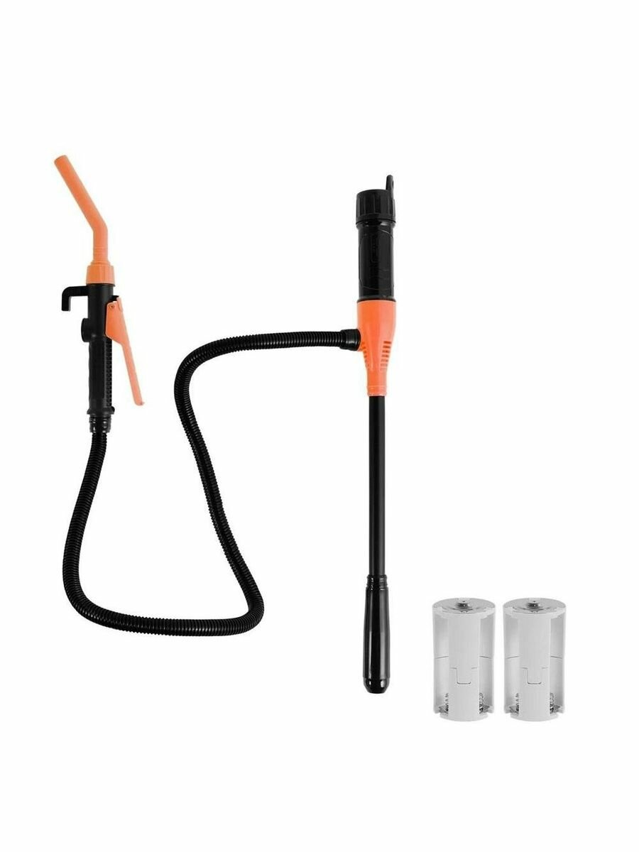 Насос для перекачки топлива на батарейках — с регулятором потока и шлангом 90 см, для резервуаров 3–5 галлонов