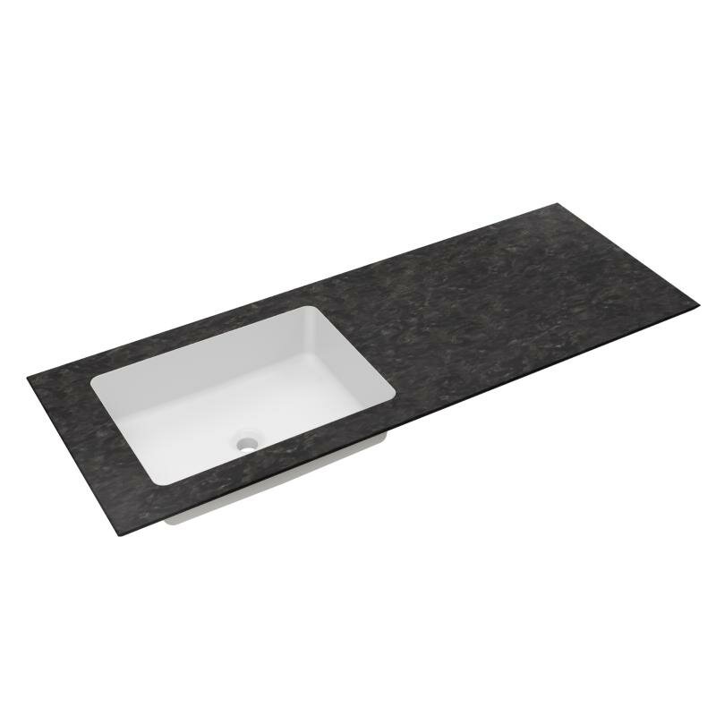 Vincea Столешница из натурального мрамора с интегрированной раковиной VWTB-4LX140VB-L, левая, черный Версаче Vincea
