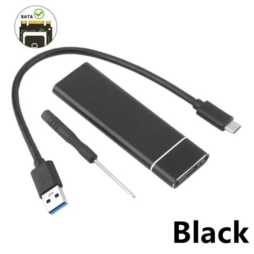 Корпус для SSD SATA M.2 Black USB 3.1
