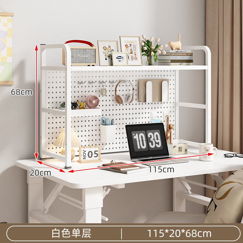 Настольная стойка для хранения, офисный стол, многоярусная книжная полка, железная художественная полка, стол для студентов, компьютерный стол, стеллаж с перфорированной панелью