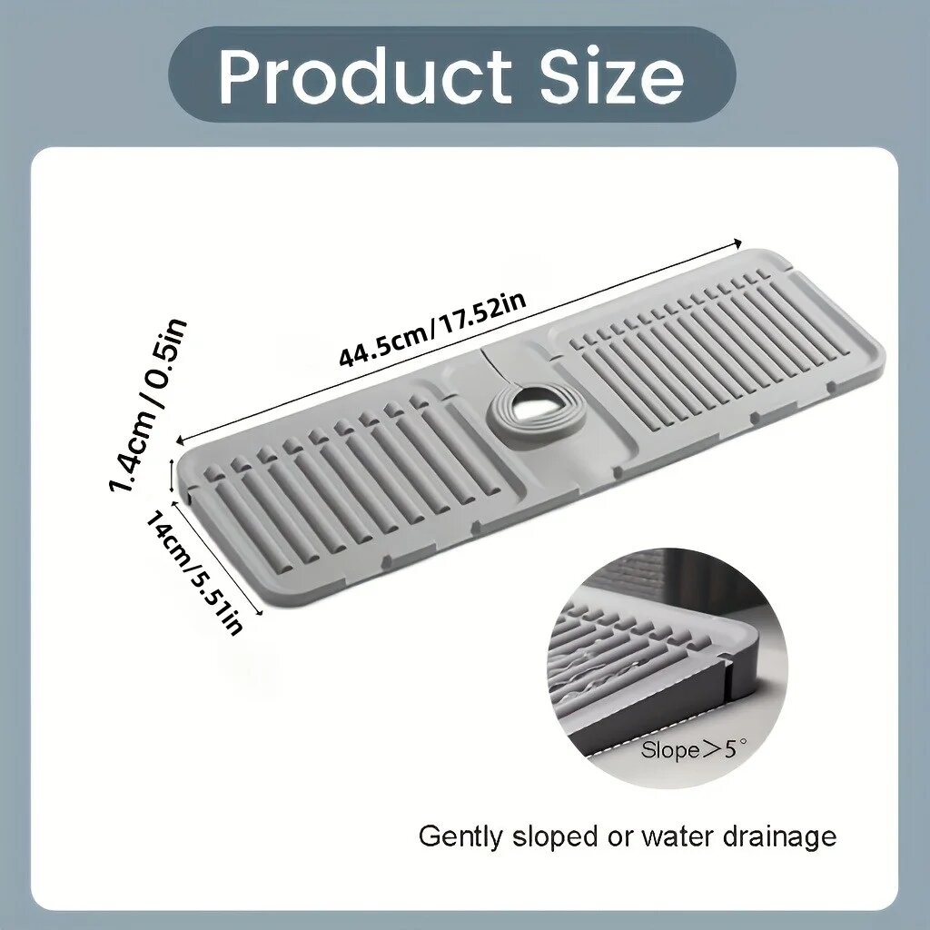 Силиконовый коврик для смесителя для кухонной мойки 5. ° Коврик для защиты от брызг для раковины, смесители наклона, сливная сушилка, аксессуары для ванной комнаты с брызгами для раковины