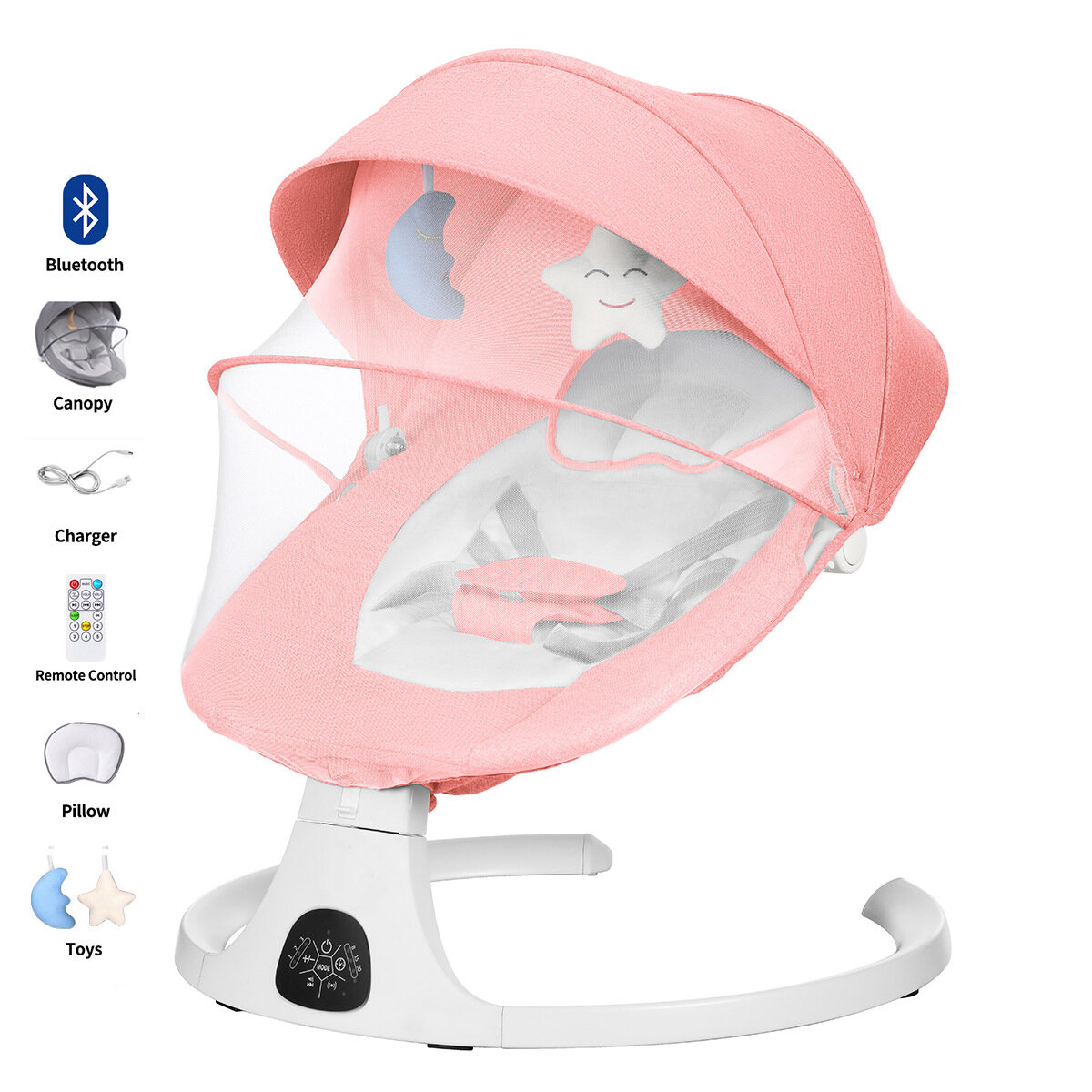 Кресло-качалка для младенцев, многофункциональная электрическая колыбель, кровать-качалка для новорожденных, интеллектуальный успокаивающий артефакт для младенцев