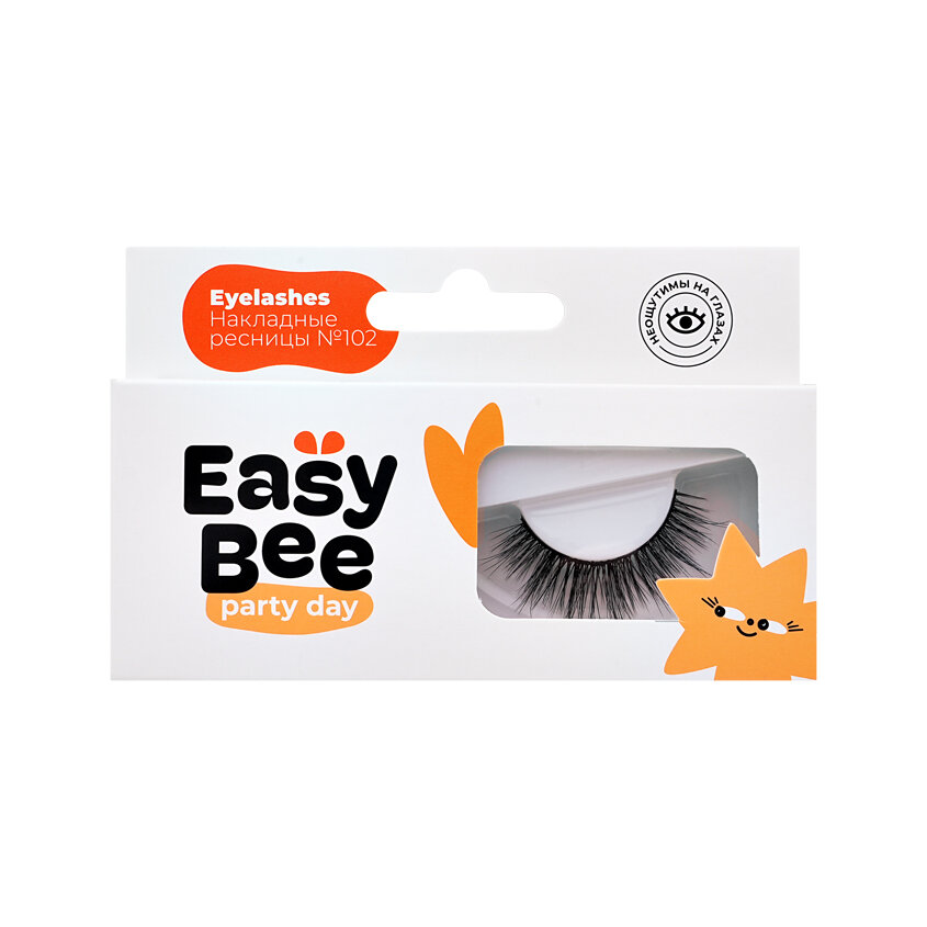 Накладные ресницы EASYBEE PARTY DAY EYELASHES FAUX MINK №102 черные с эффектом норки