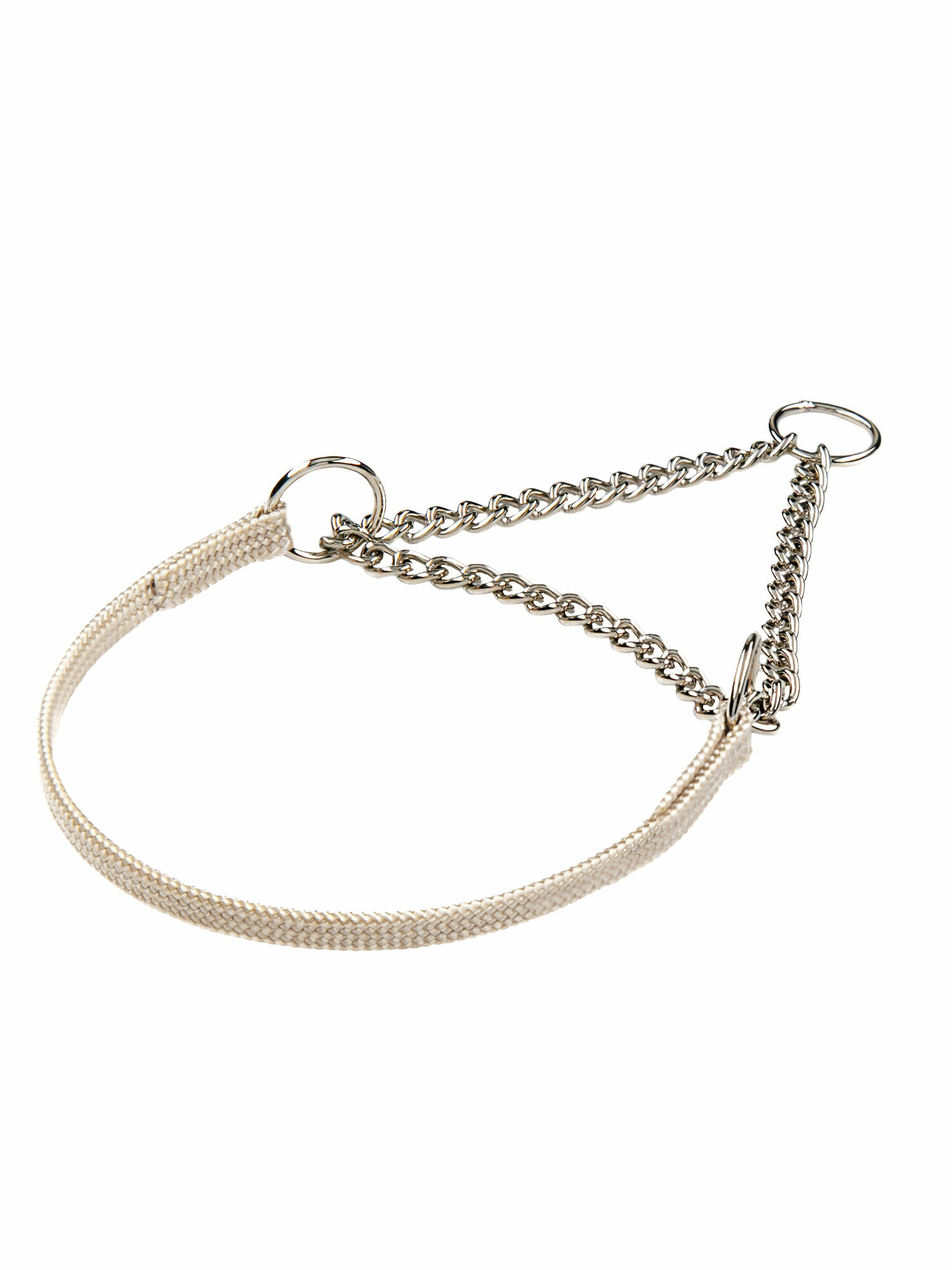 Ошейник-полуудавка для собак ZooOne (лента-чулок) 5мм (18-25см) с цугом (никель) кэмел, 75-1029