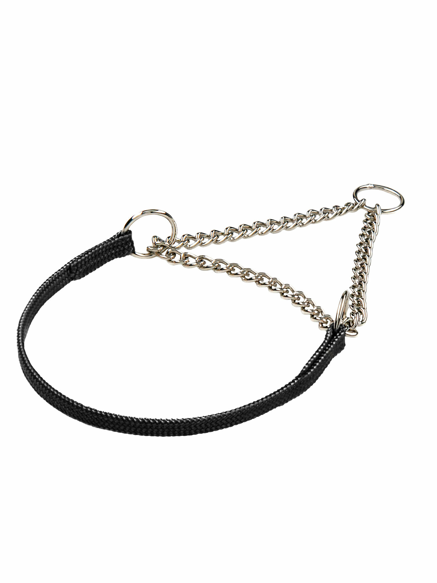 Ошейник-полуудавка для собак ZooOne (лента-чулок) 5мм (18-25см) с цугом (никель) чёрный, 75-1033