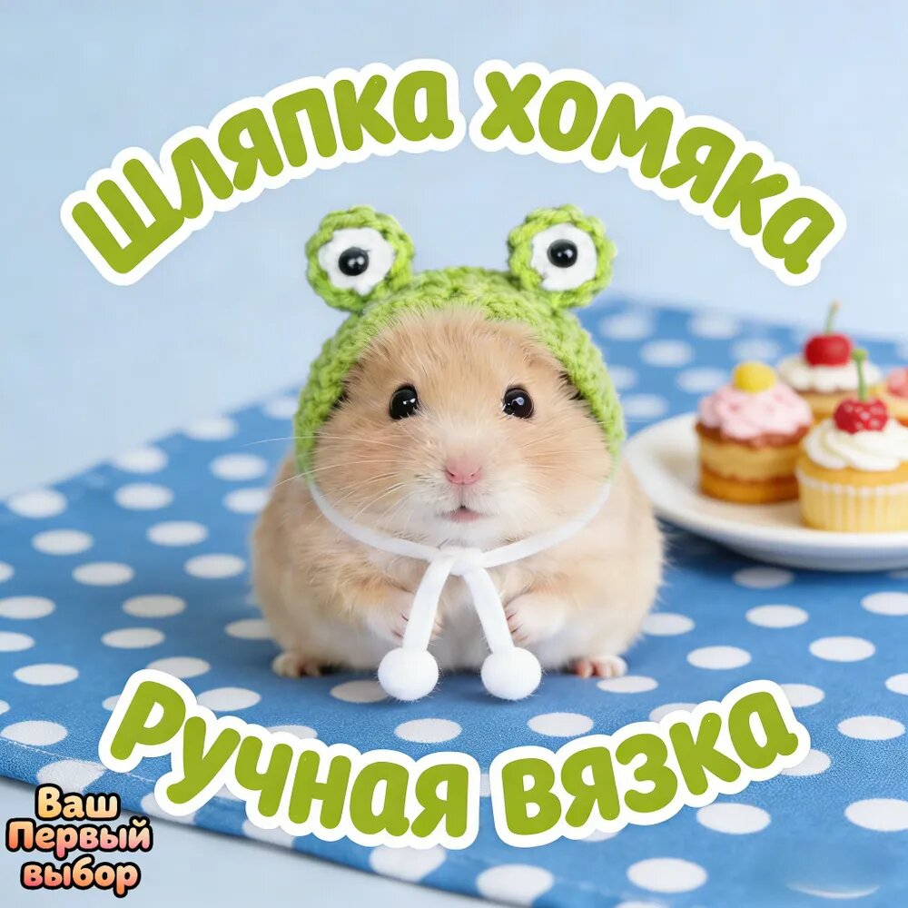 Вязаная шапочка для маленьких питомцев ручной работы