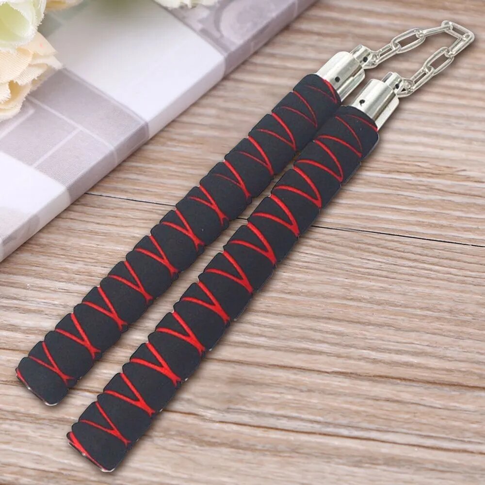 Губчатые нунчаки с цепочкой, палка с двойным вырезом, удобная ручка, безопасные тренировочные нунчаки для боевых искусств Винчунь, кунг-фу