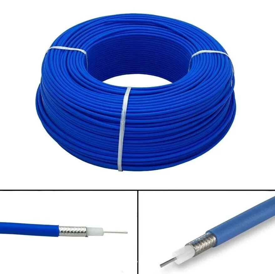 Кабель коаксиальный полужесткий RG-402 (CF-141-50-FEP), 50 Ом, моножильный, тефлоновая оболочка, 2 метра