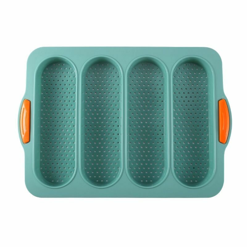 Пищевой силиконовый форм для багета с четырьмя отделениями, устойчивый к высоким температурам, форма для французского хот-дога, бургера, тостов, инструмент для выпечки