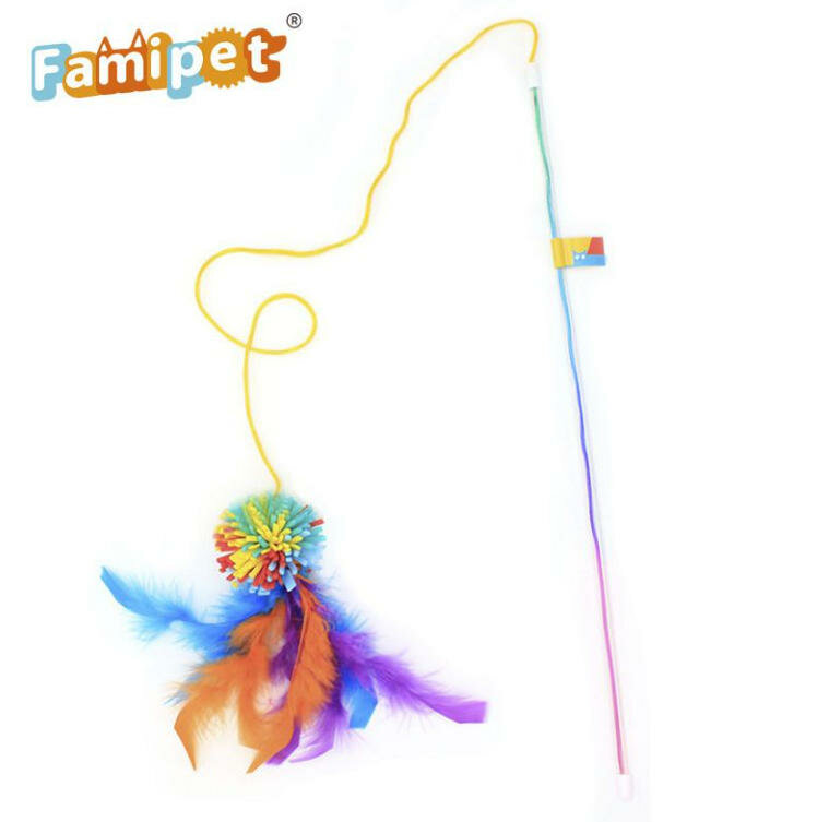 Длинная веревка кошачья игрушка перо забавная кошачья палка длинная игрушка-шест