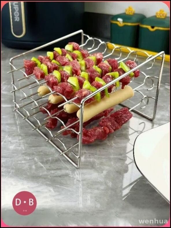 Подставка для шампуров 15 игл для выпечки + 1 гриль