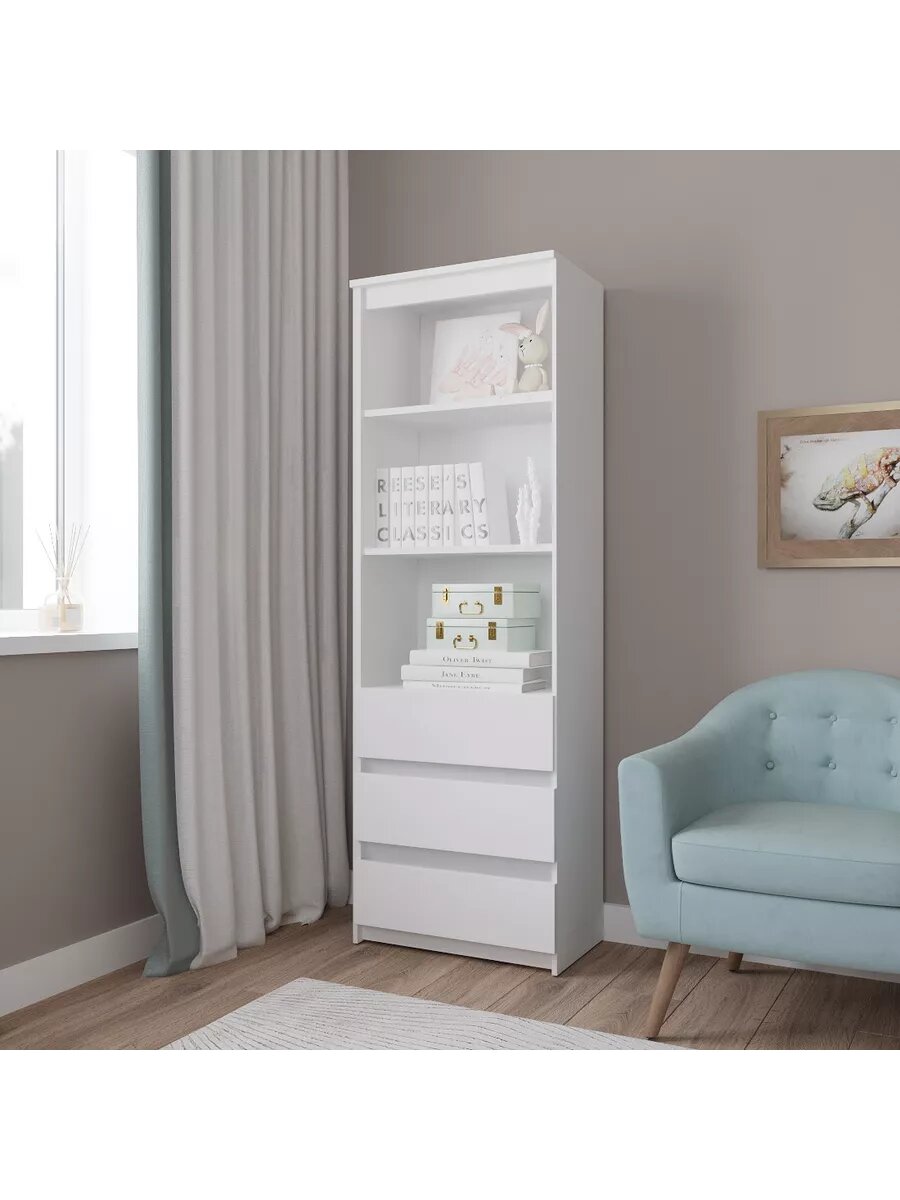 Шкаф пенал КМК, ЛДСП, для книг, документов, вещей, 60x180x38 см
