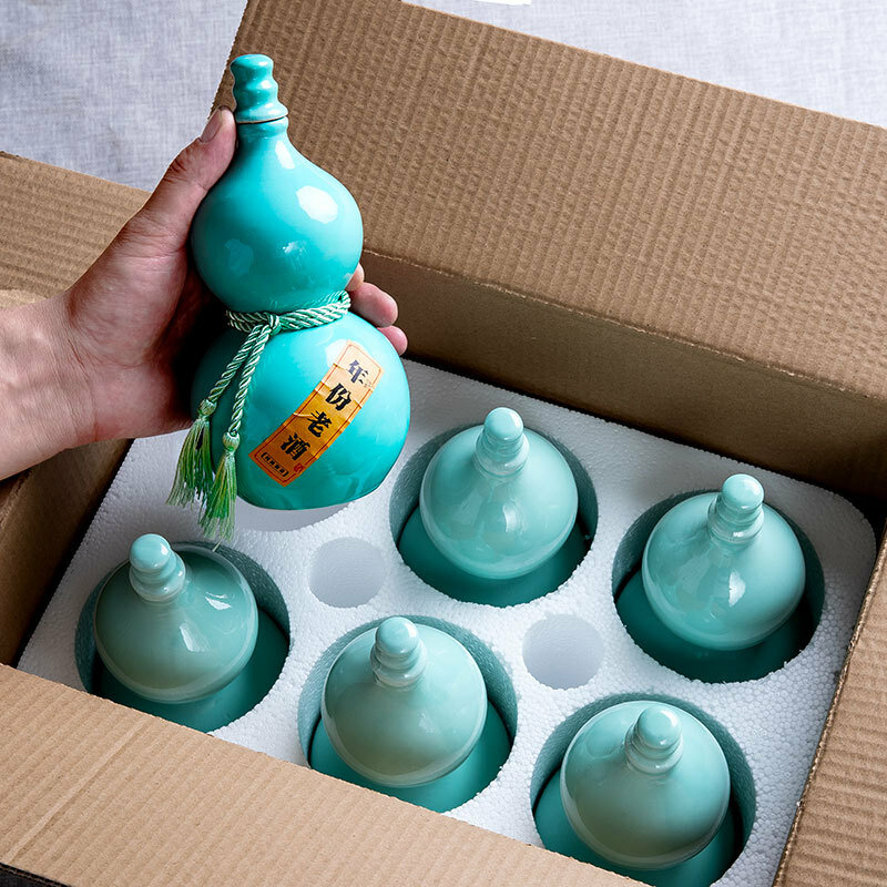 Керамическая бутылка для вина в форме тыквы, ретро-стиль, герметичная емкость для хранения вина, 500 мл, для домашнего погреба, пустая бутылка для вина.