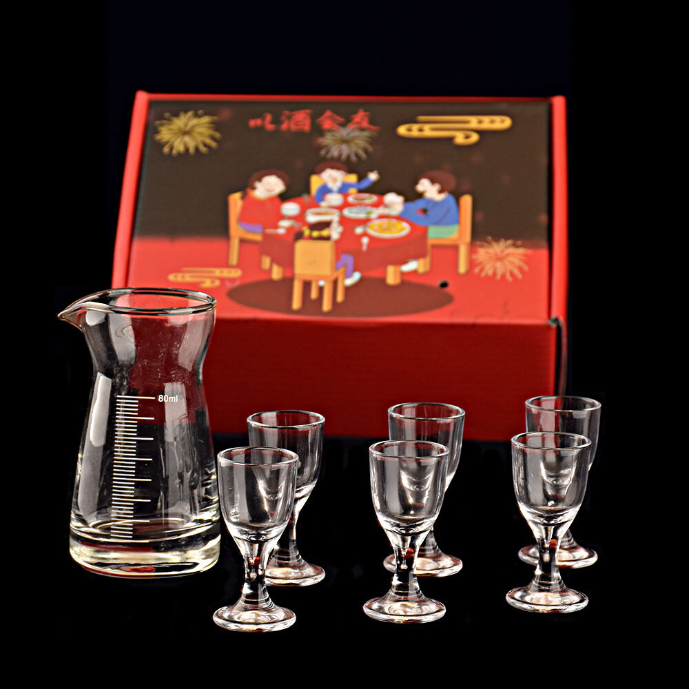 Набор из семи стеклянных стаканов для алкоголя, рекламный стакан для алкоголя, разделитель для алкоголя, рюмка, пуля, стакан Мутай, однократный стакан