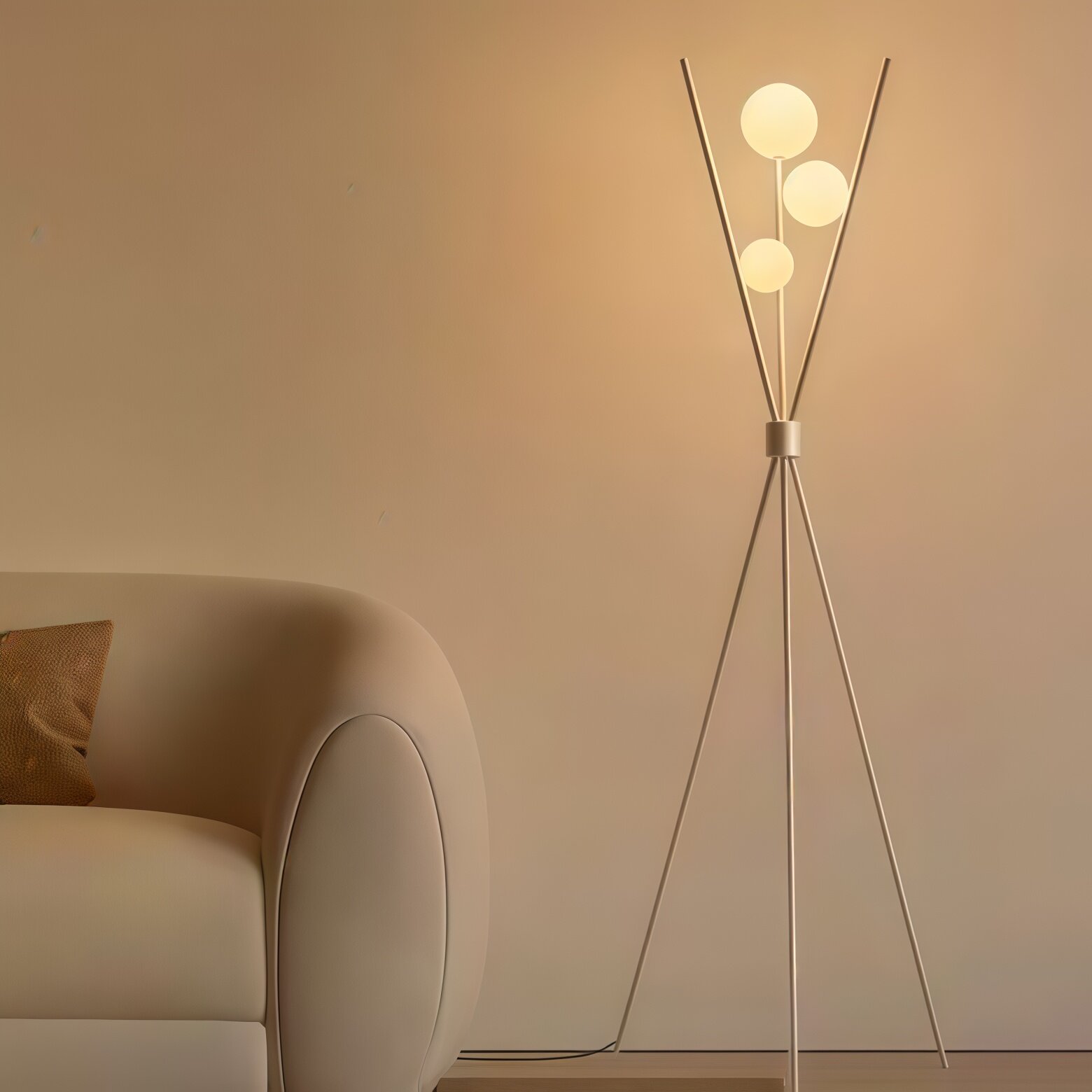 Напольный светильник LKK, 55 x 163 см, 15 Вт, цоколь G9, Полимерный материал, светодиодная лампа, белый, чёрный