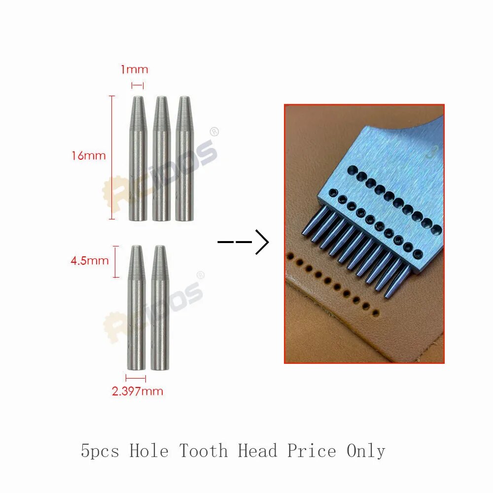5pcs Hole Tooth Head, дырокол для рукоделия