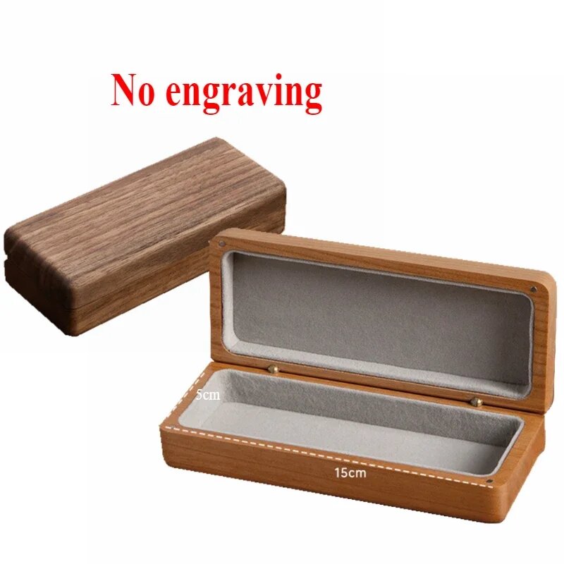 Портативный футляр для очков из черного ореха B-No engraving