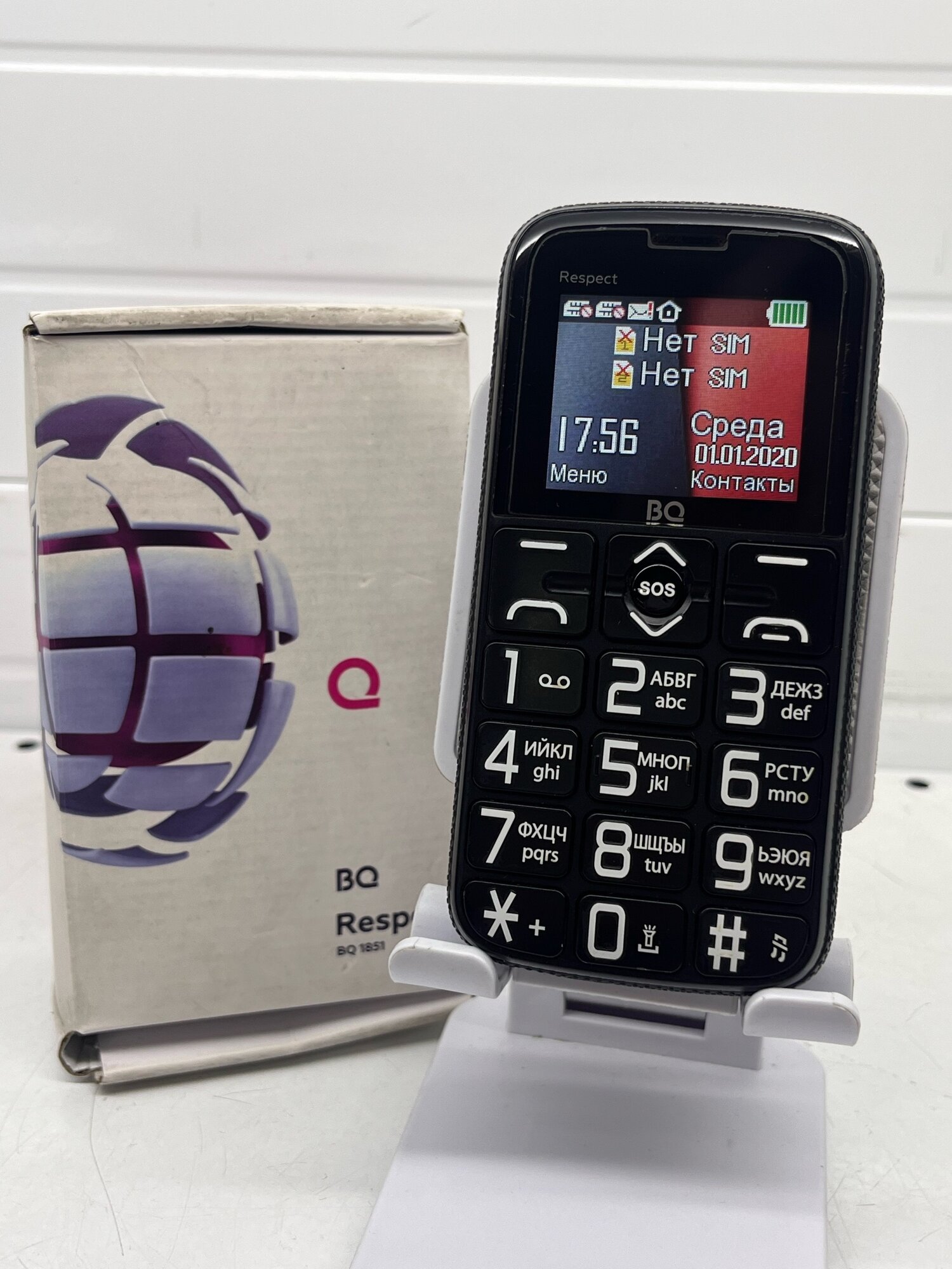 Мобильный телефон BQ 1851 Respect, 2 SIM, Камера 0.30 МП, Камера 0.30 МП, SIM-карты 2 (обычная), черный