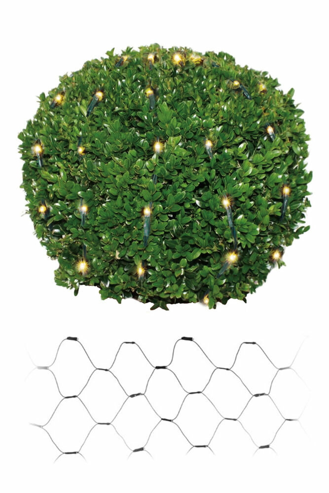 Гирлянда Сетка на дерево/куст файерфлайс, 0.9+5 м, 100 тёплых белых LED-огней, зелёный ПВХ, уличная, Koopman International AX8401320