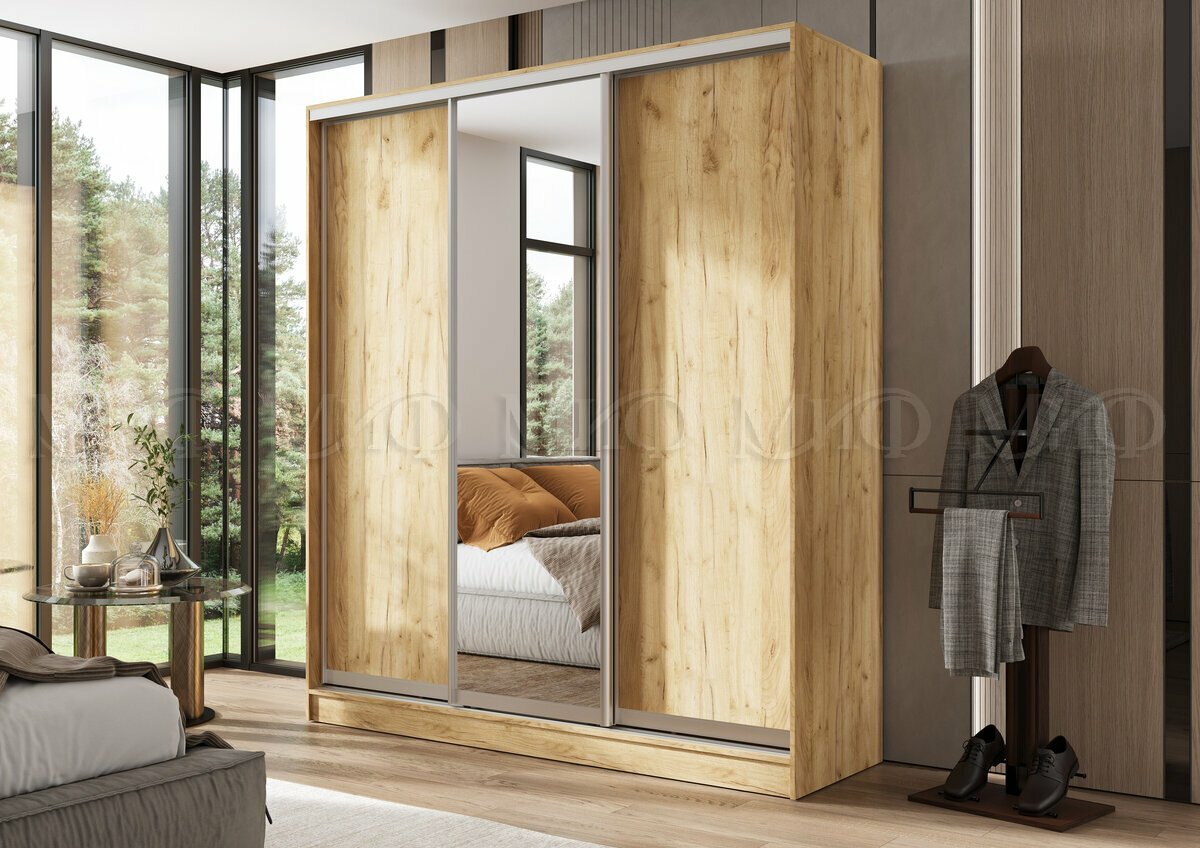 Шкаф-купе Тринити 6 (2,0 м) (Дуб Крафт)