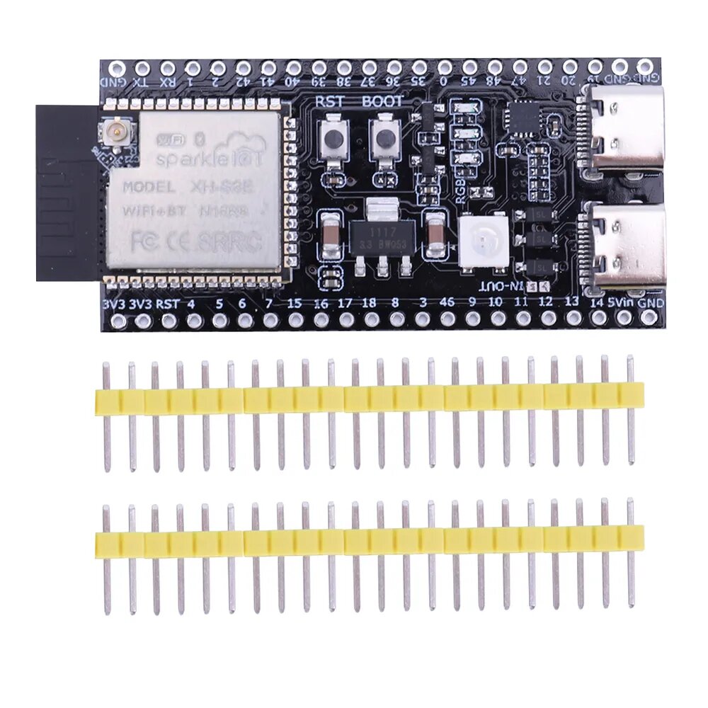 ESP32 S3 USB-концентратор с модификацией WROOM-1-N16R8, для IoT-устройств и автоматизации, черный цвет — фото 1