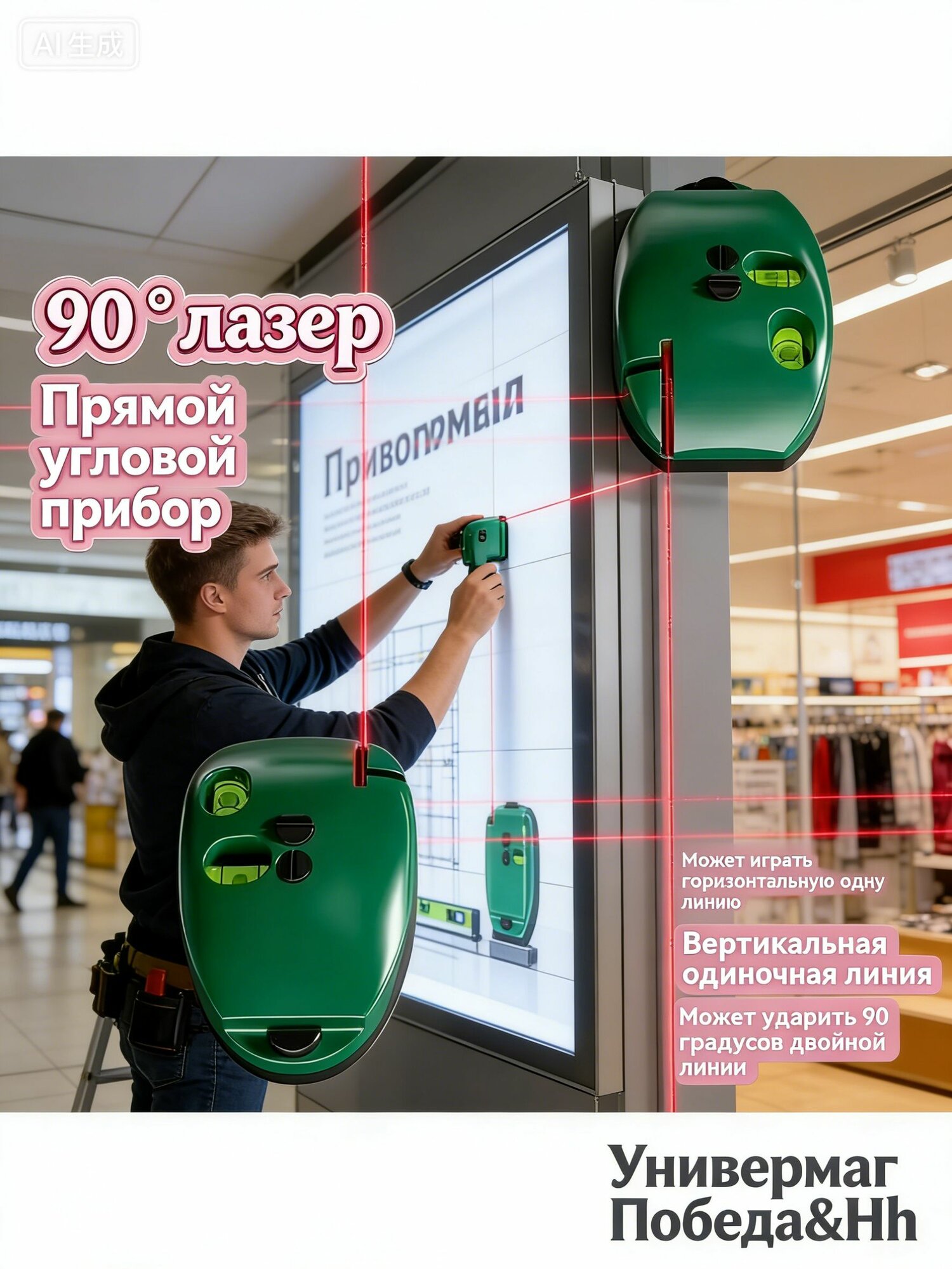 Лазерный уровень с зеленым корпусом, красный свет бестселлер