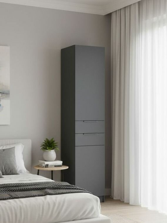 ARNIKA Шкаф для одежды Мадрид 50см, 50х230х52 см, с 2 ящиками графит серый