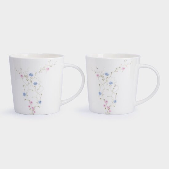 Набор кружек Anna Lafarg Gentle garden 2 шт, 450 мл, фарфор, белая, Цветы (ANLAF-GL25D0502)