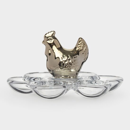 Блюдо пасхальное Anna Lafarg Golden Easter 15х9 см, 6 отд, стекло, золотистое, Курица (ANLAF-0018EH)