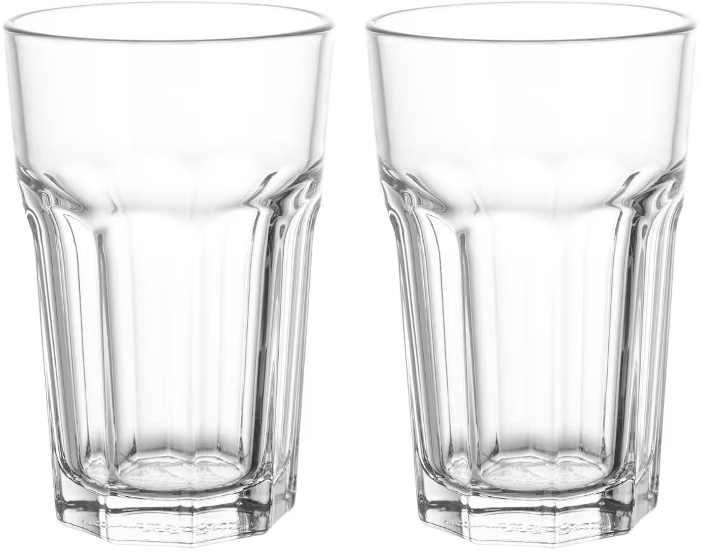 Стаканы "POKAL" икеа, для горячих напитков, бесцветные, закаленое стекло, 2 шт, 350 мл