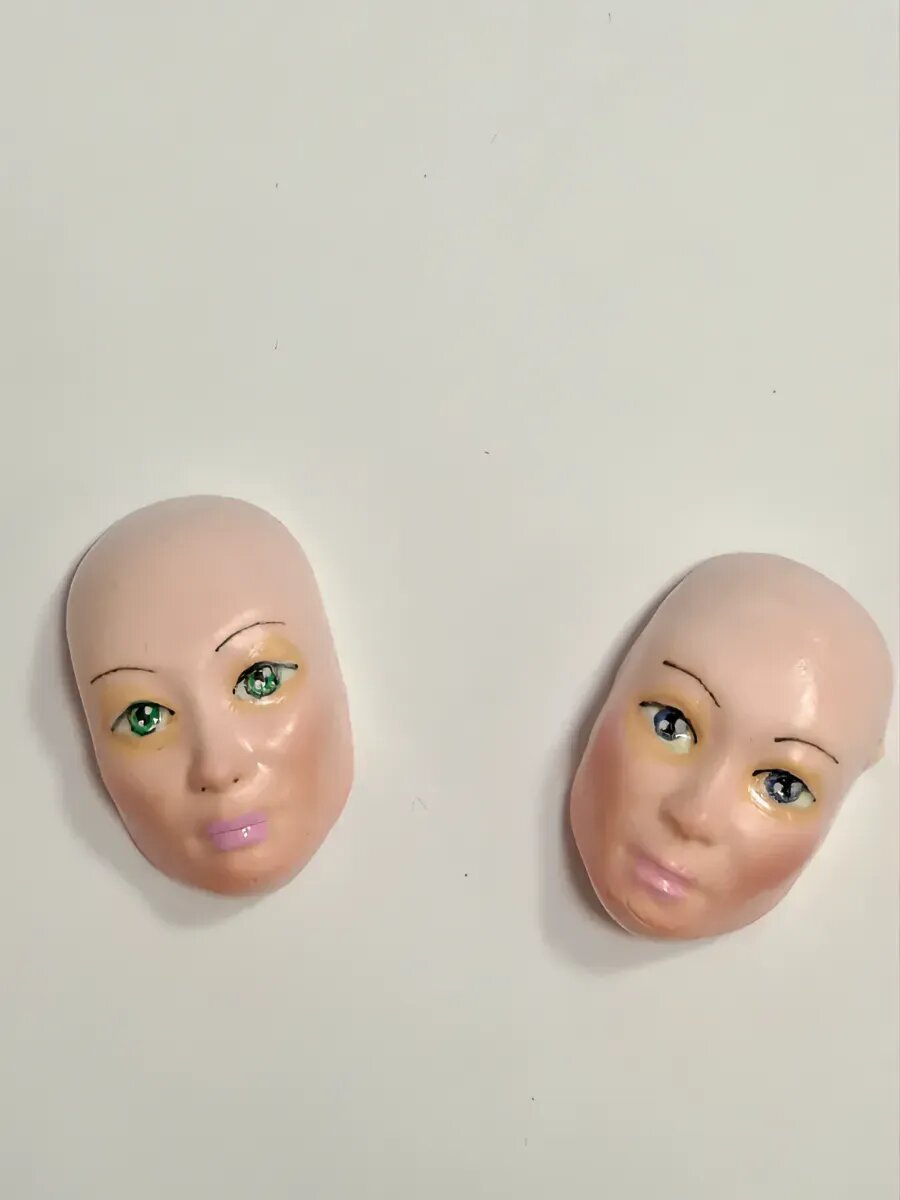 Набор раскрашенных лиц 2 шт для ватных игрушек