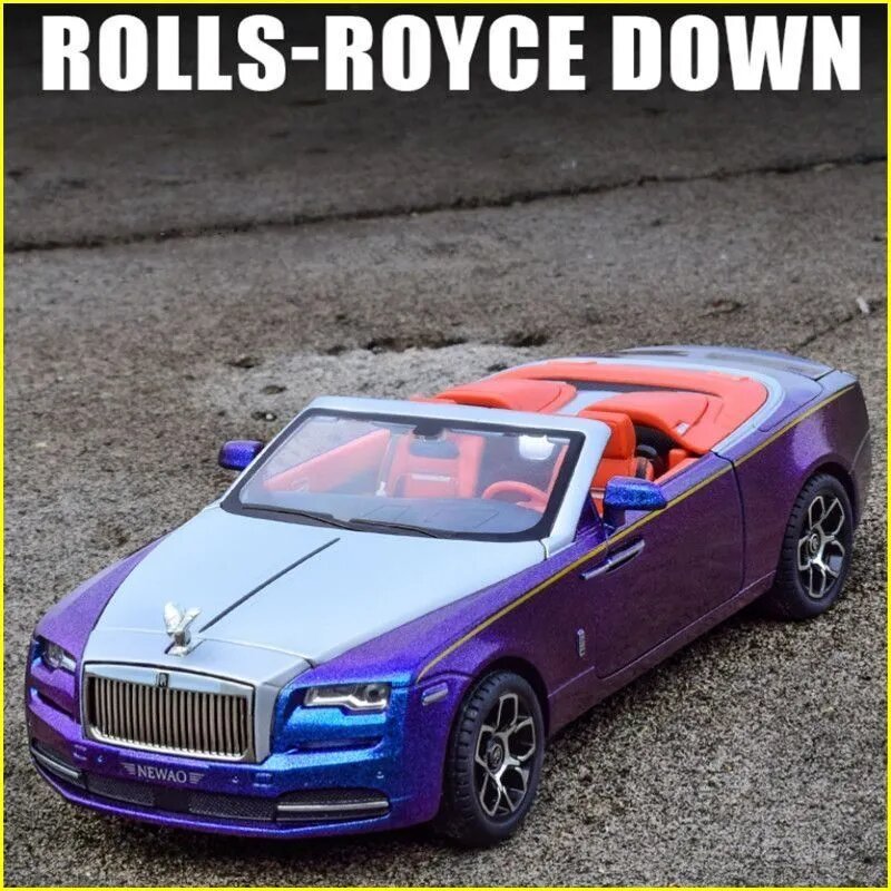 Rolls-Royce игрушечная модель 1/24, Темно синий, длина 21 см, с открывающимися дверями, для коллекционеров