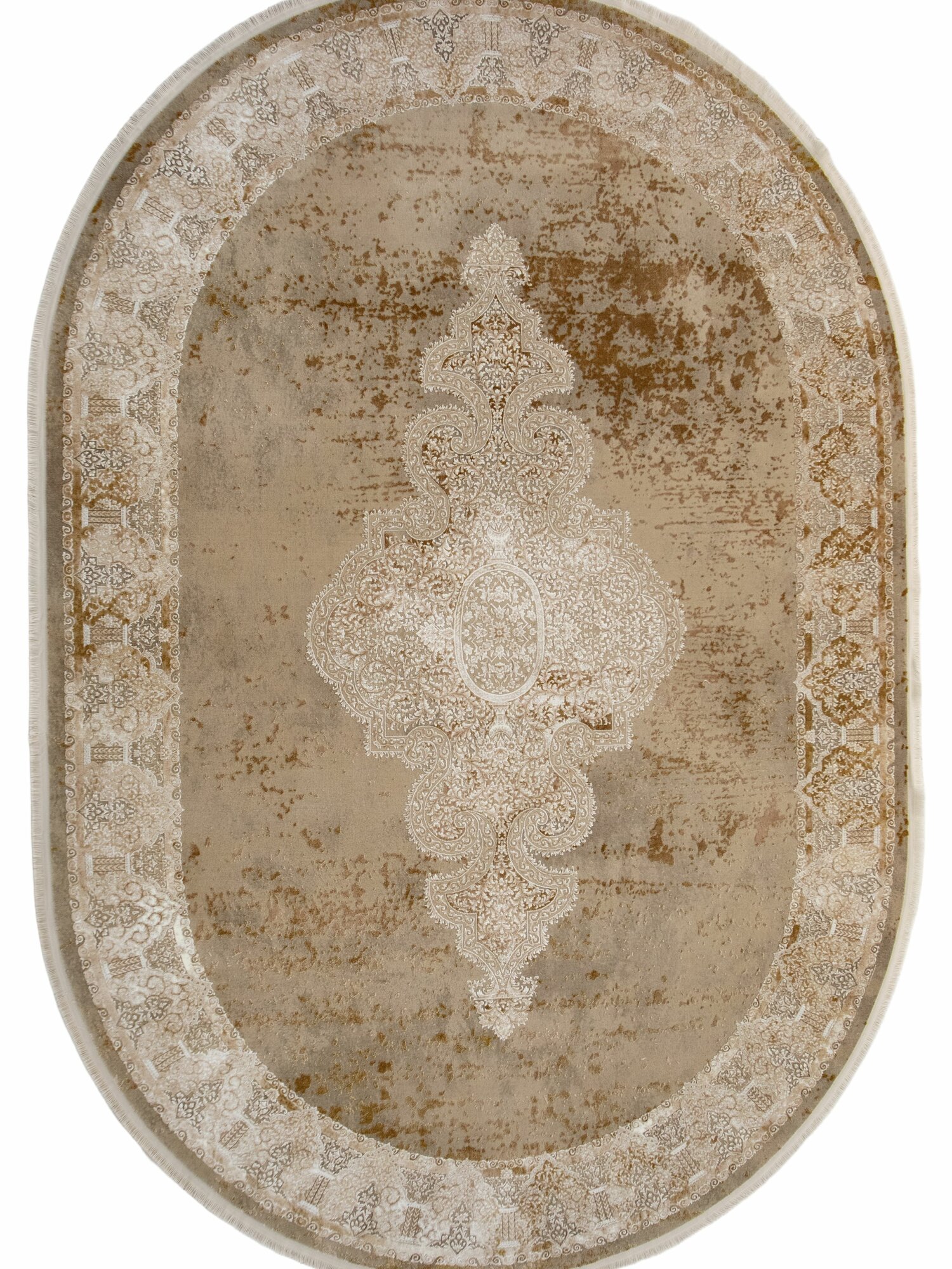 Ковер овальный высокоплотный натуральный PREMIUM-коллекции иранский дизайнерский 1,5 х 2,25 м, шёлк и хлопок, шёлковый блеск, размер 150 на 225 см высокого качества