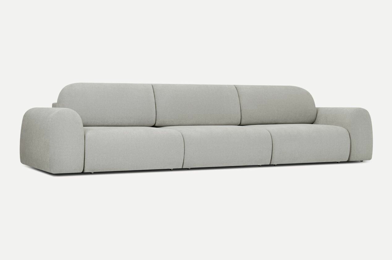 Диван-кровать раскладной Divan.ru Лилт-2 Букле Бежевый, 370х126х86 см, спальное место 300х159 см