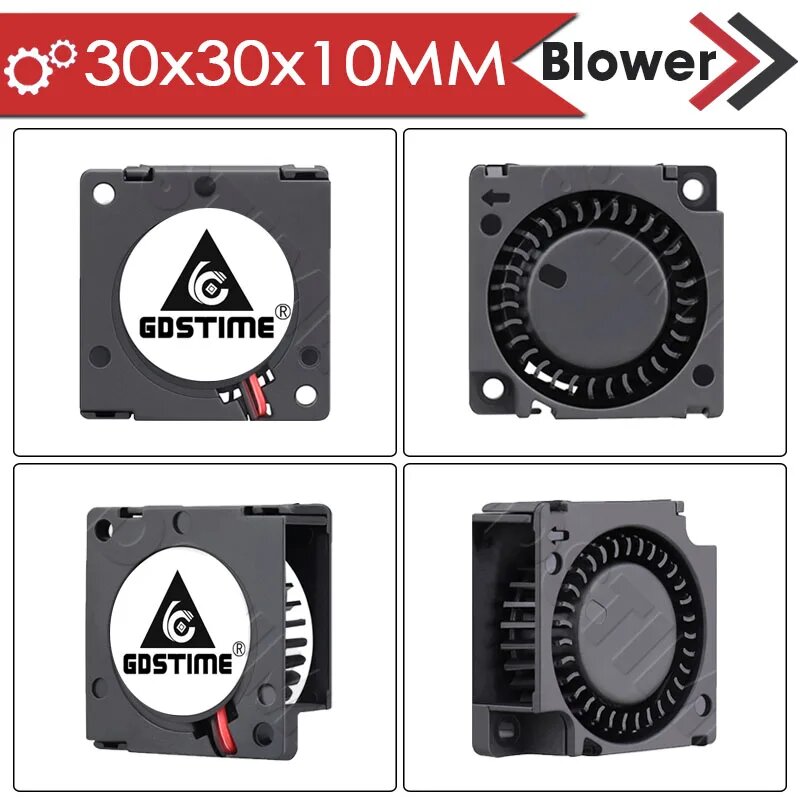 Gdstime 5015 вентилятор для 3D-принтера 12V Sleeve 2P2.54, 30X30X10MM Blower