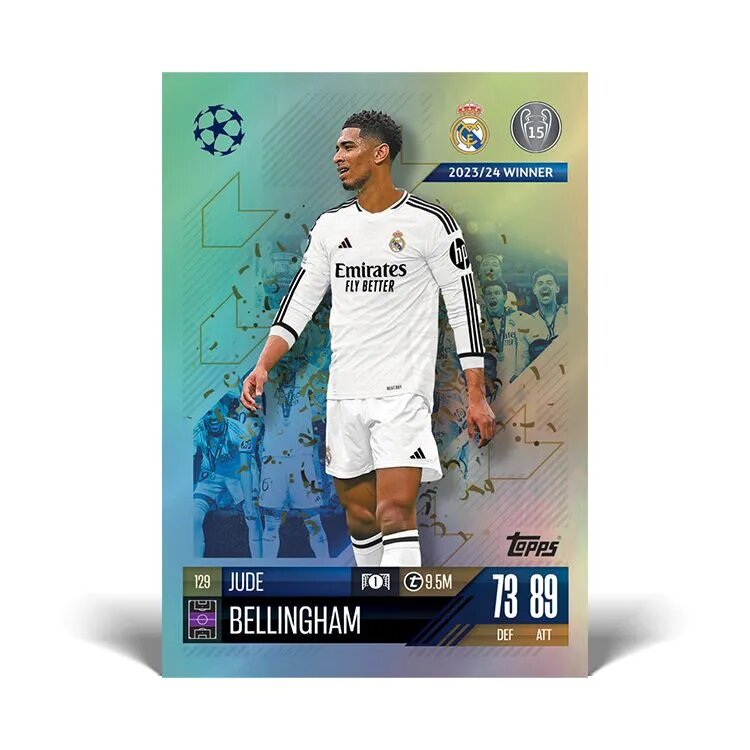Футбольные карточки Topps Match Attax 24/25 Jude Bellingham Real Madrid Champions League Winner