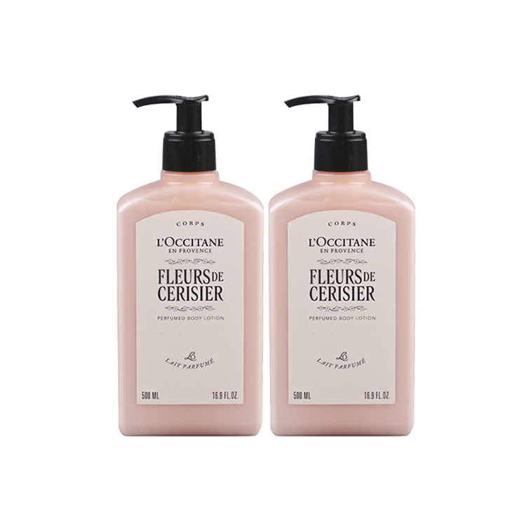 Лосьон для тела и гель для душа женский LOCCITANE Сладкий цвет вишни увлажняющий от зуда и кератоза пиларис, набор 2 шт, 500 мл