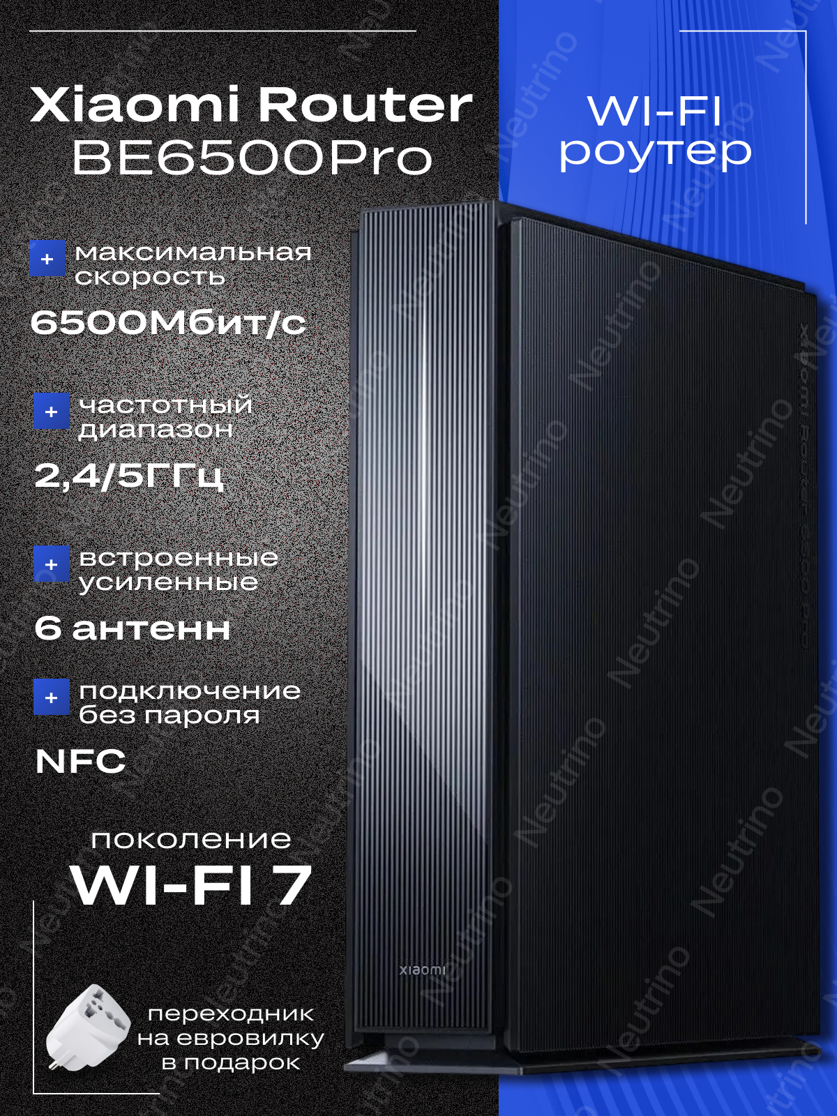 Мощный Игровой Wi-Fi роутер Xiaomi BE6500 Pro (Маршрутизатор Xiaomi AX6500 Pro) - Wi-Fi