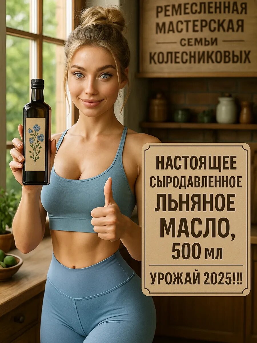 Льняное сыродавленное масло - 500 мл.