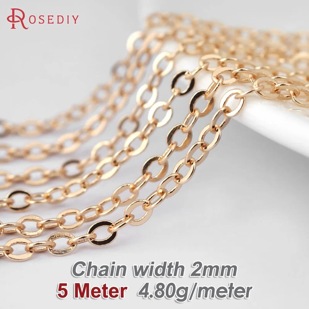 Медные плоские овальные цепочки Rosediy