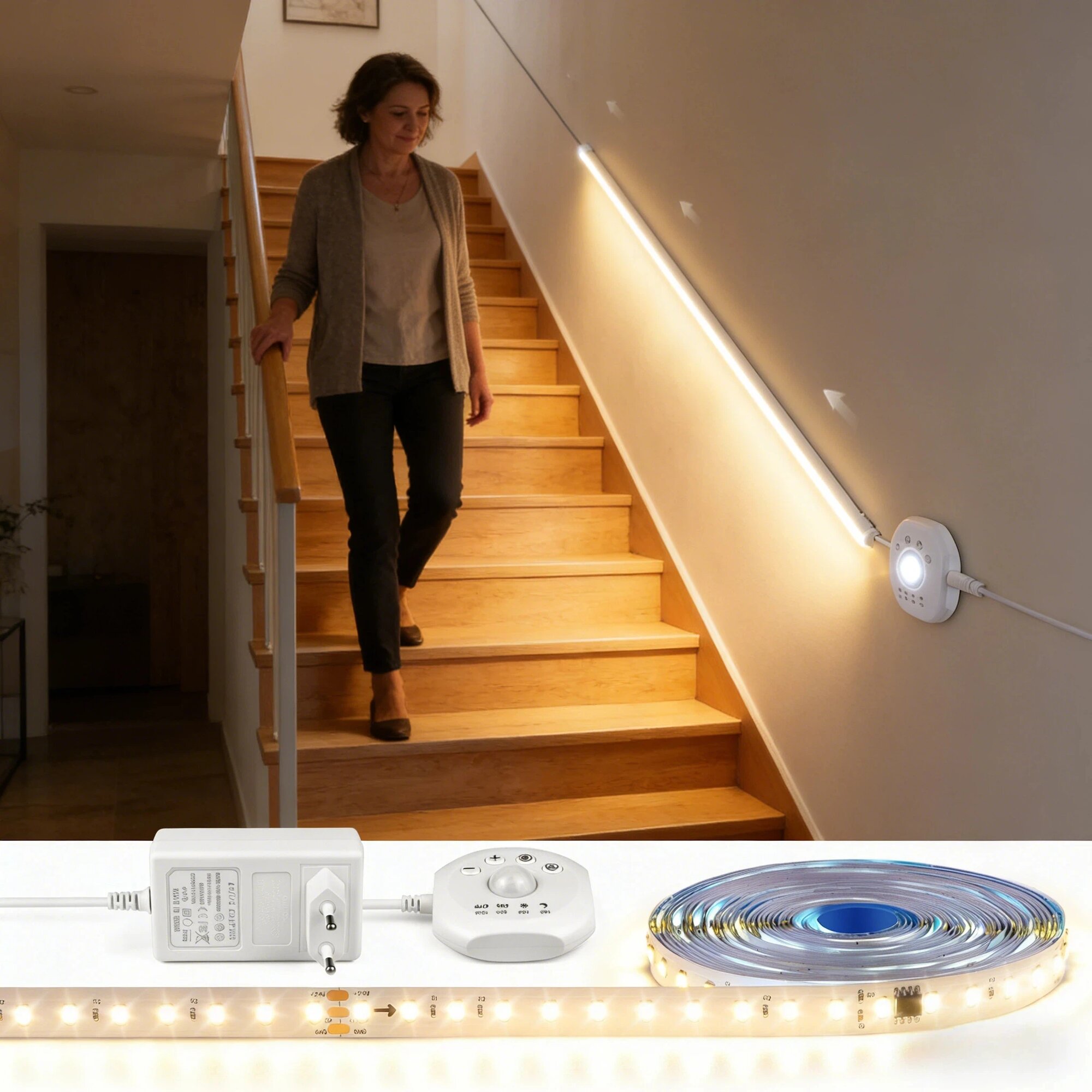 Светодиодная лента CHNAITEKE 10m Warm White, US Plug
