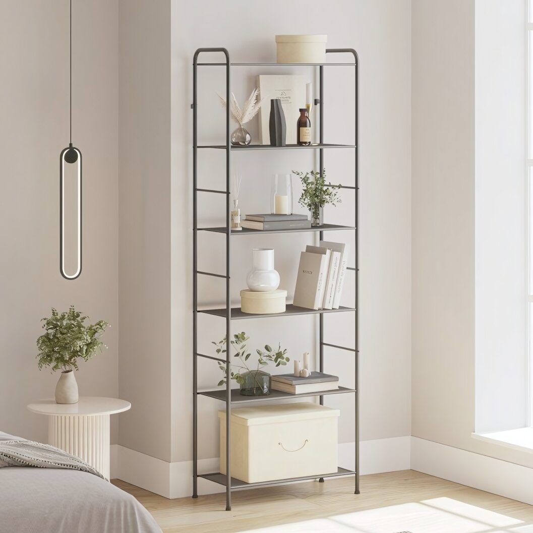 Стеллаж металлический напольный "Валенсия 26" на 6 полок, цвет графит, нагрузка 8 кг на полку, прочный