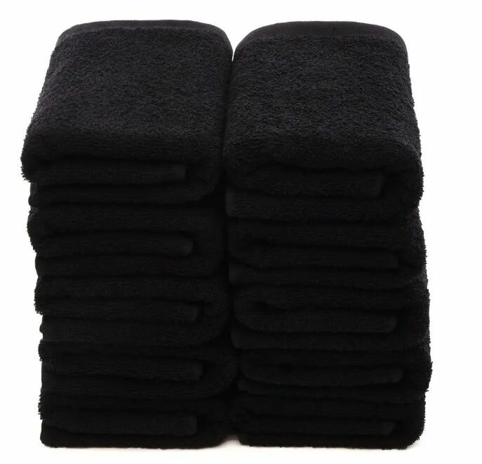 Набор банных полотенец 40х70 см. 10 шт Хлопок 100% 430г/м2 Черный