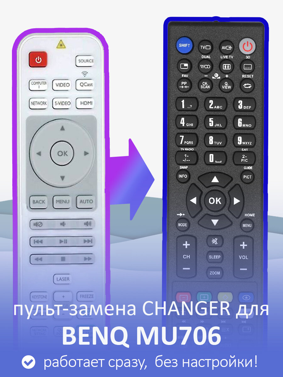 Пульт-замена для BENQ MU706