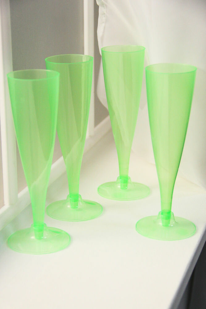 Набор одноразовых бокалов для шампанского воздушное настроение, зеленые, 150 мл, 4 шт, Koopman International 178000450-2