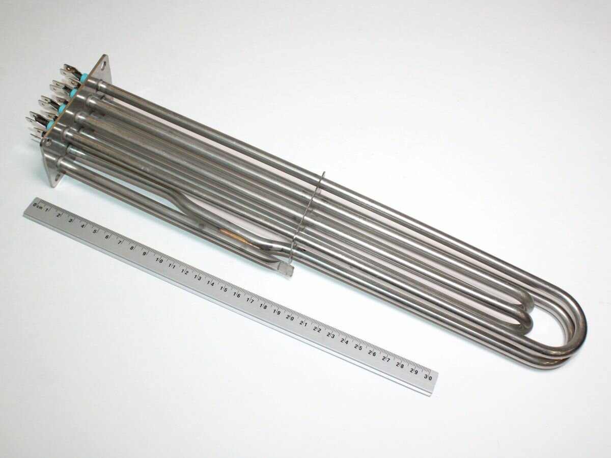 ТЭНБ ЭВН F-90x60 12000W B4-300-A-8/3,0x4J220 220/380V(Y) L-380mm Sinan (прямоугольный фланец, нерж.)